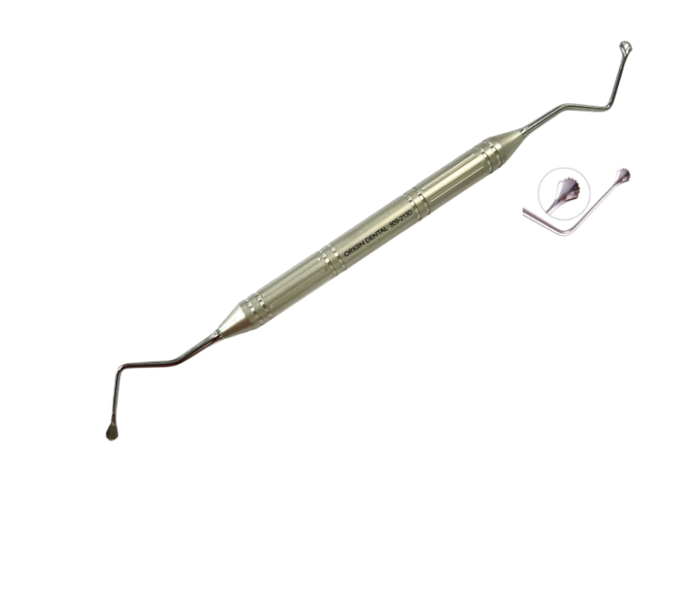 Surgical Curettes Metal Handle – Round shape with serrated – Origin Dental